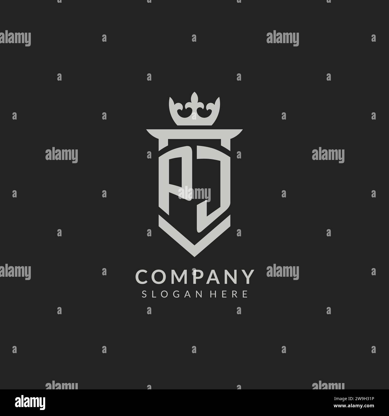 Initial PJ shield and crown logo style vector graphic Stock Vector Image & Art - Alamy