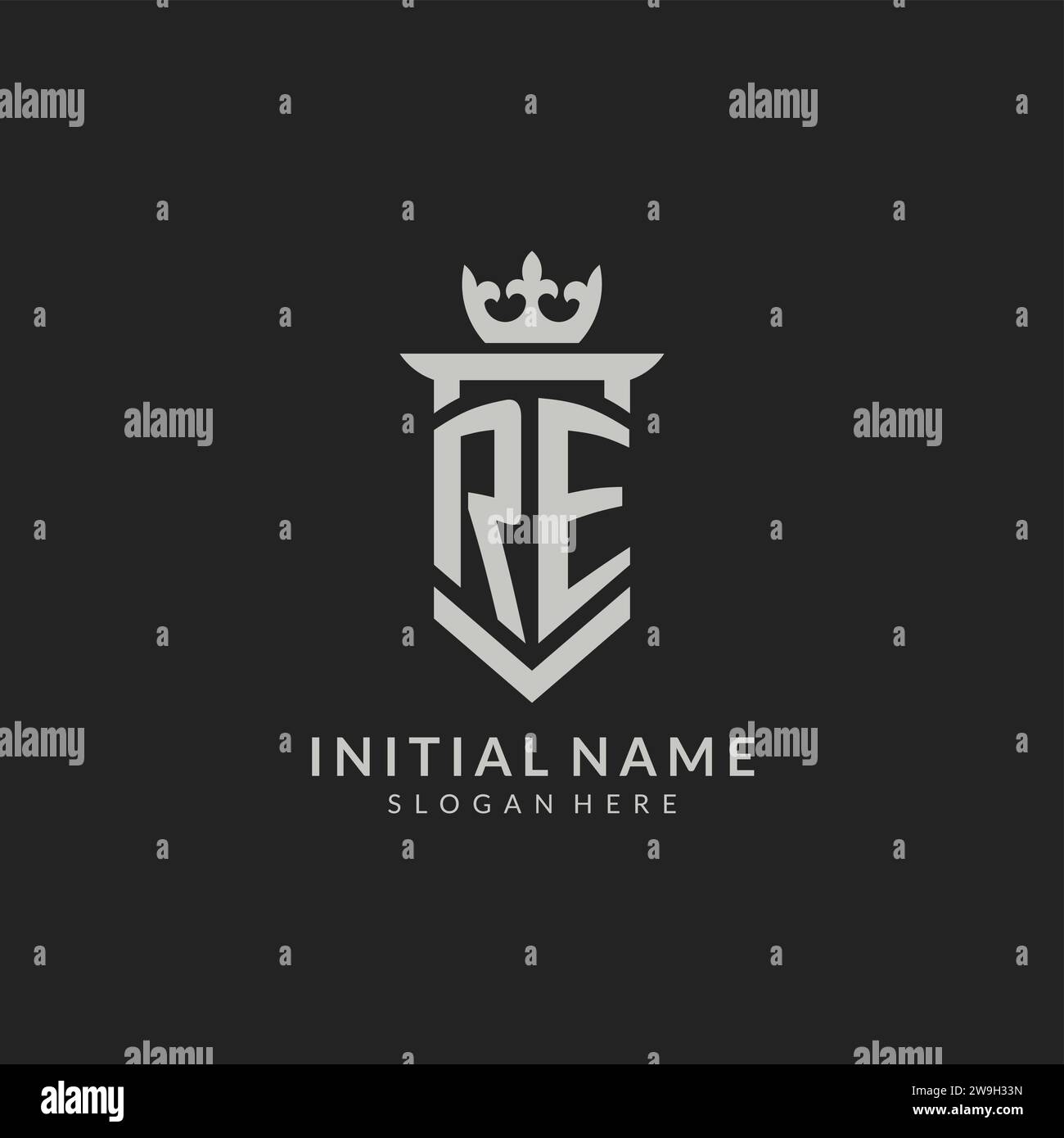 Initial RE shield and crown logo style vector graphic Stock Vector Image & Art - Alamy