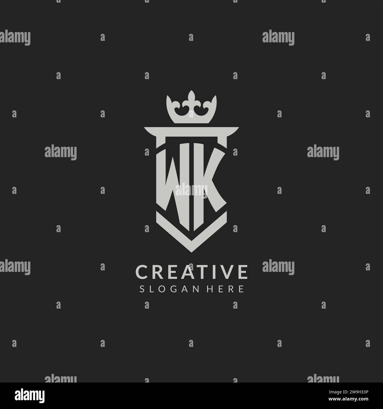 Initial WK shield and crown logo style vector graphic Stock Vector ... Initial WK shield and crown logo style vector graphic Stock Vector ...
