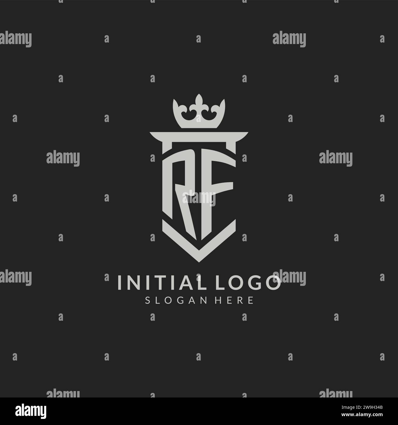 Initial RF shield and crown logo style vector graphic Stock Vector Image & Art - Alamy