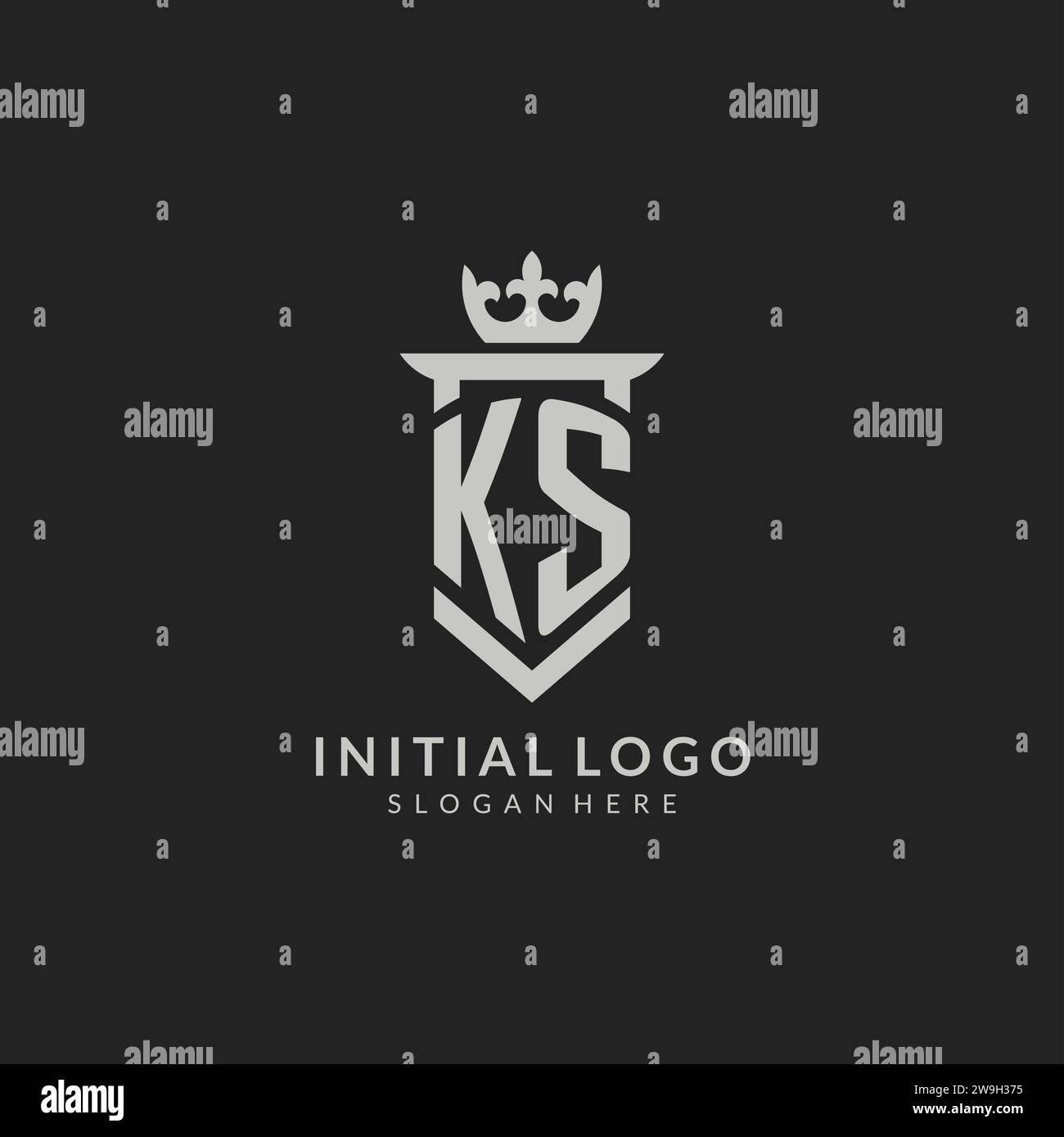 Initial KS shield and crown logo style vector graphic Stock Vector ...