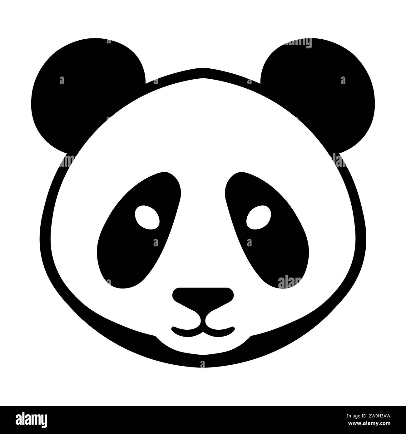 Panda black vector icon on white background Stock Vector Image & Art ...