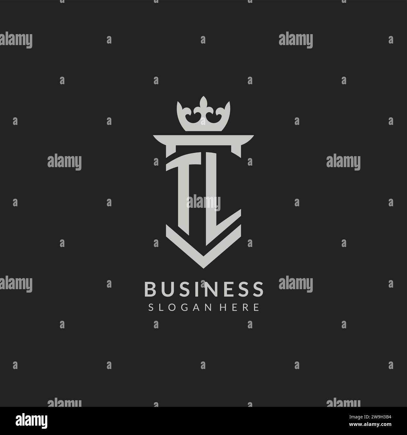 Initial TL shield and crown logo style vector graphic Stock Vector ...