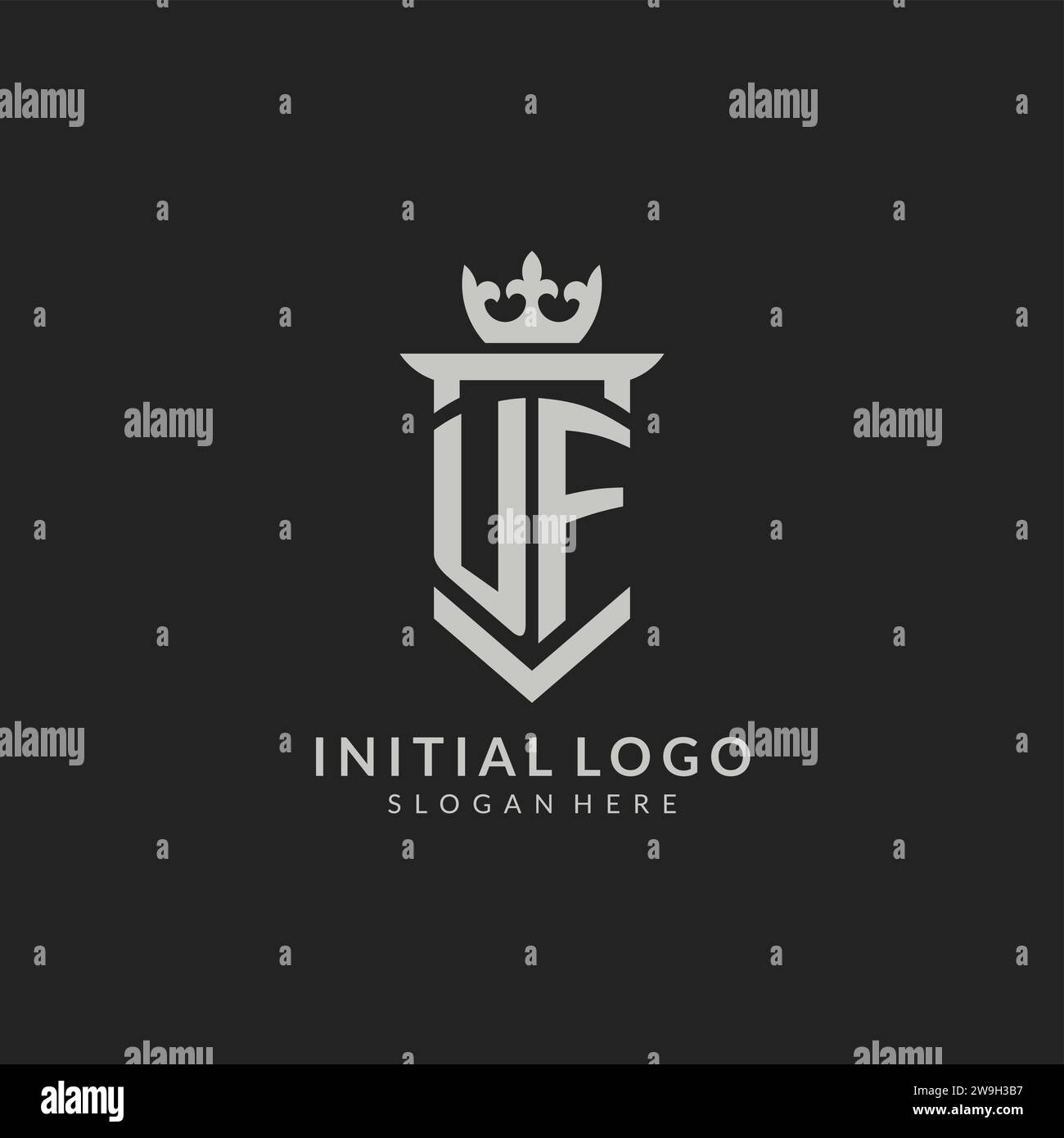 Initial UF shield and crown logo style vector graphic Stock Vector ...