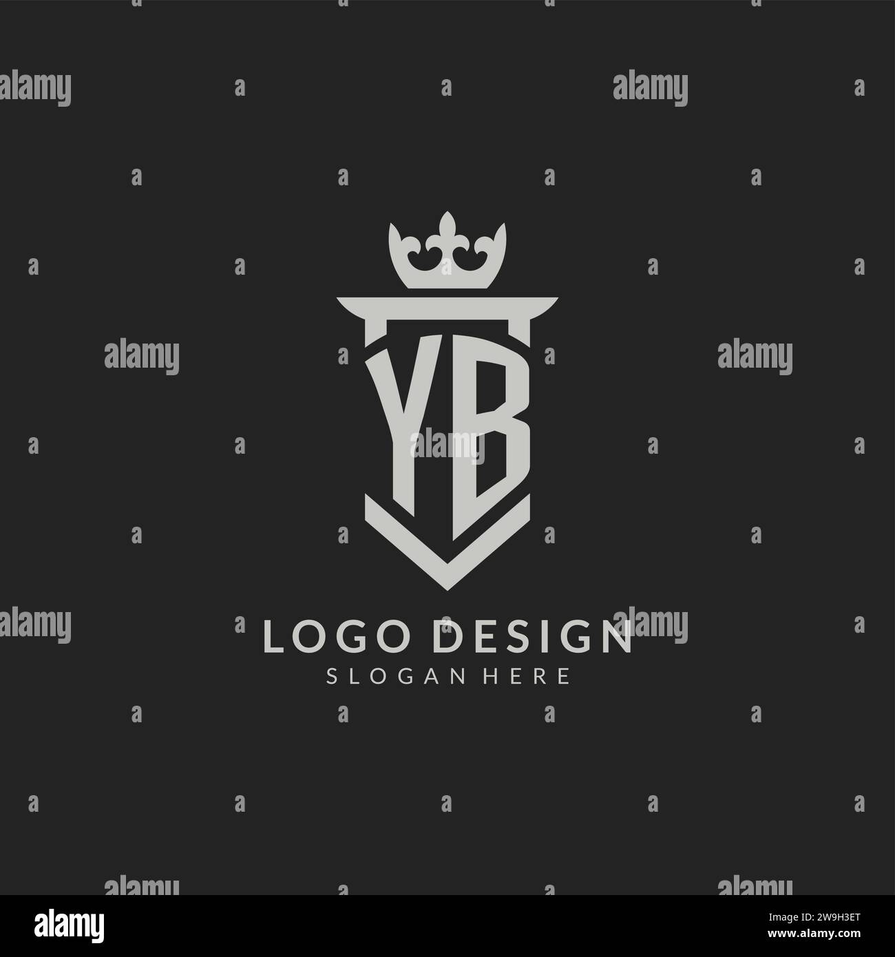 Initial YB shield and crown logo style vector graphic Stock Vector Image & Art - Alamy
