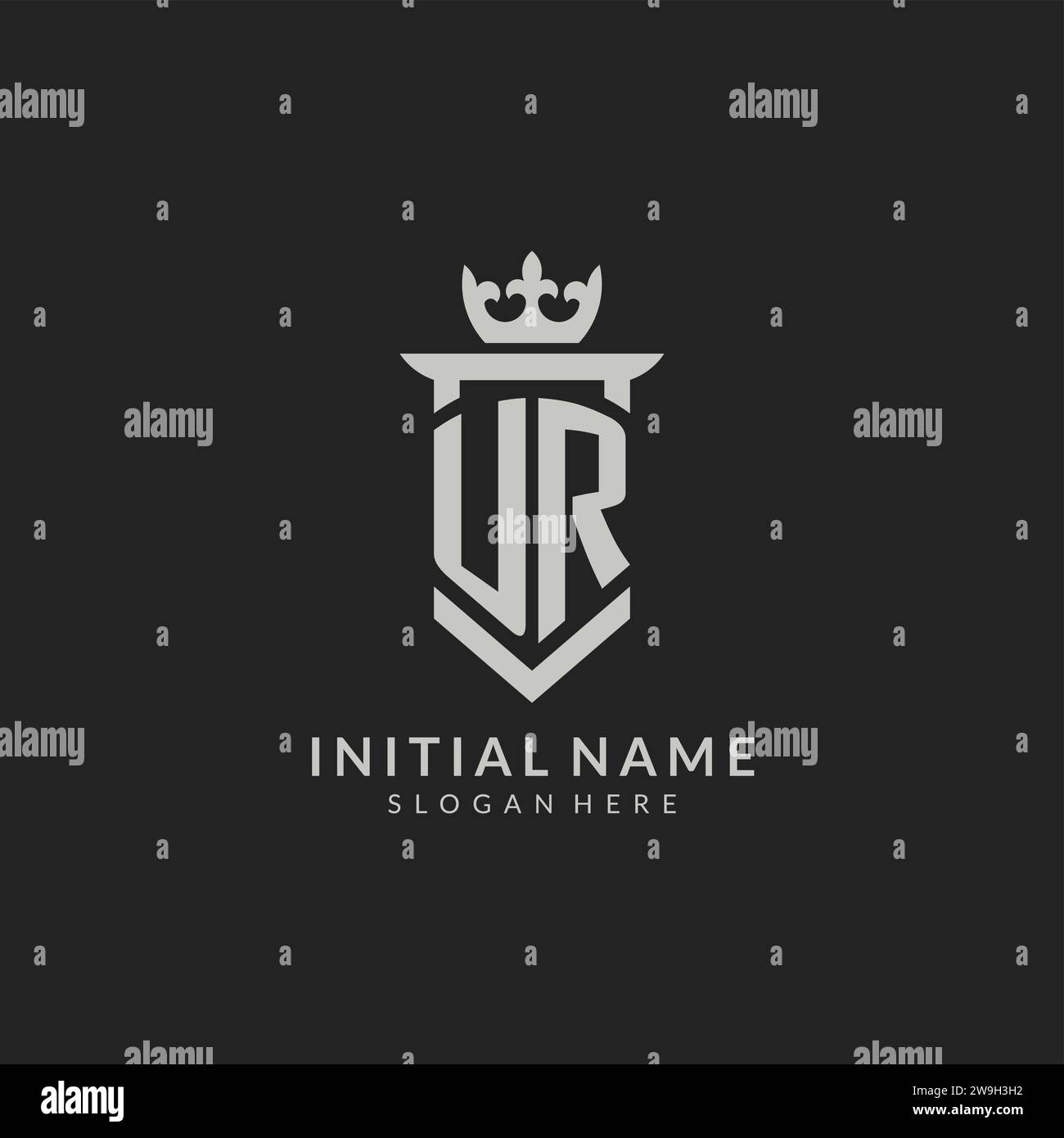 Initial UR shield and crown logo style vector graphic Stock Vector ...