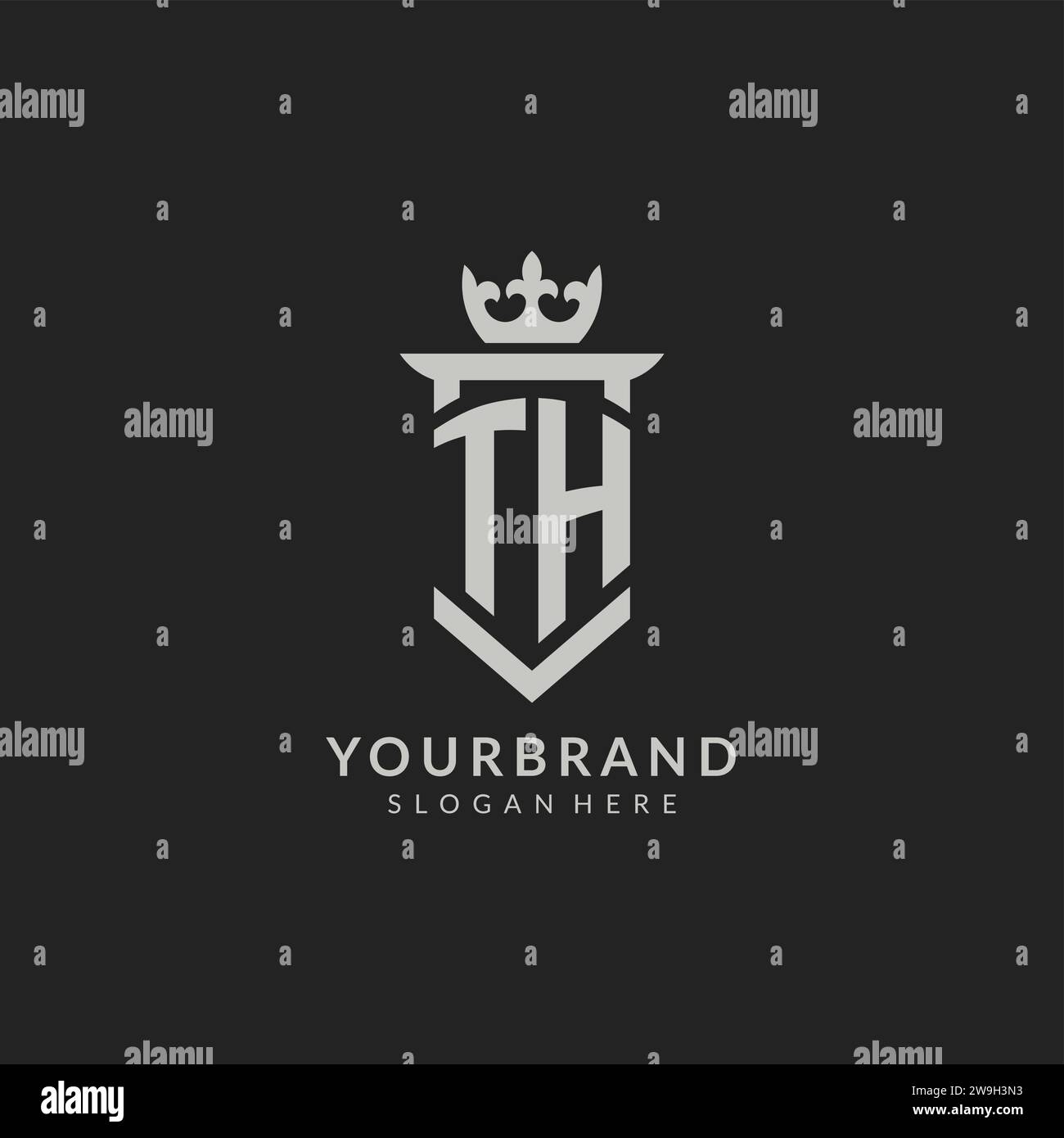 Initial TH shield and crown logo style vector graphic Stock Vector ...