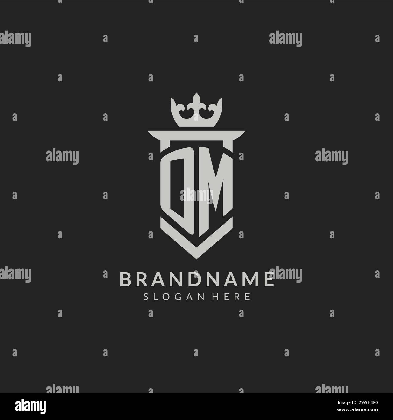 Initial OM shield and crown logo style vector graphic Stock Vector ...
