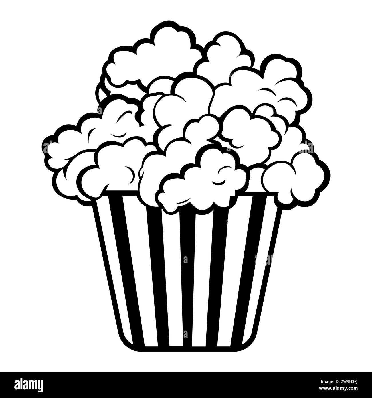 Silhouette box pop corn icon hi-res stock photography and images - Alamy