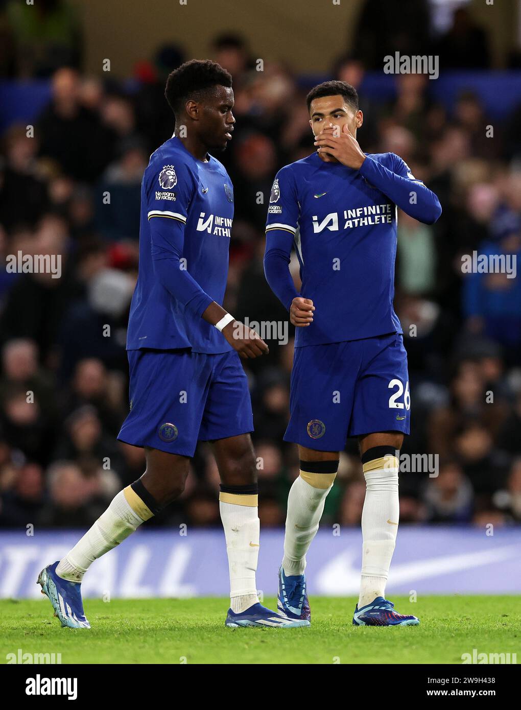 London, UK. 27th Dec, 2023. Levi Colwill of Chelsea with Benoît ...