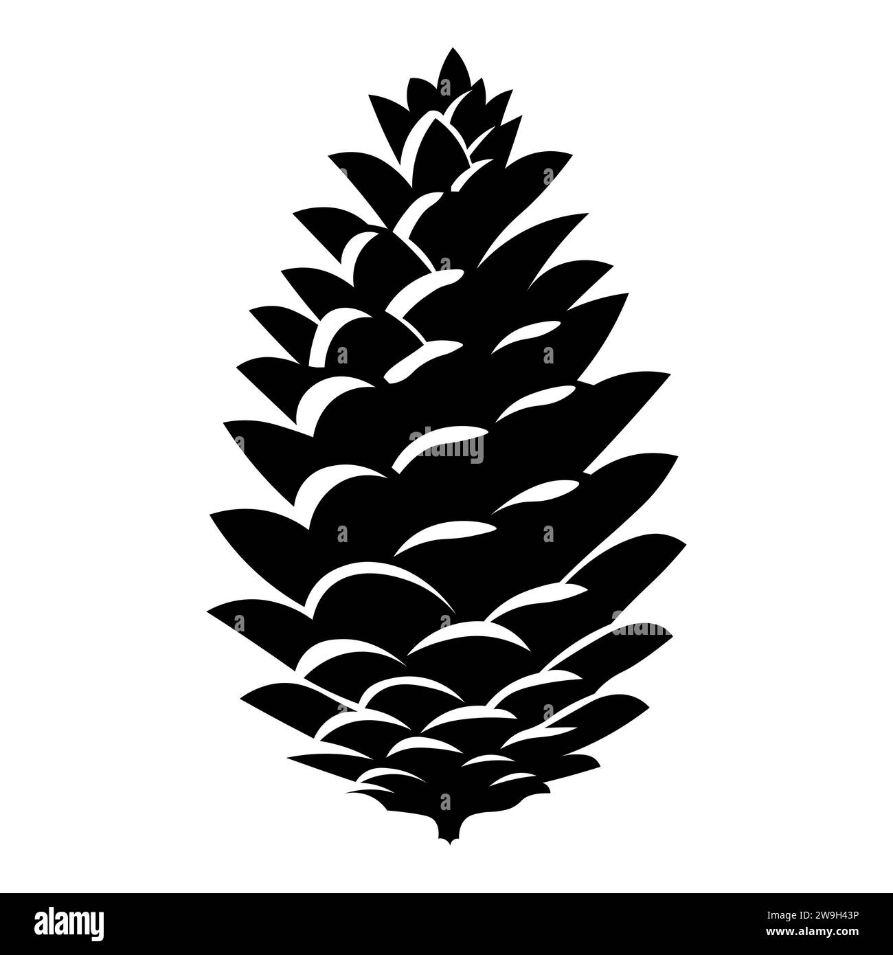 Pine cone black vector icon on white background Stock Vector Image ...