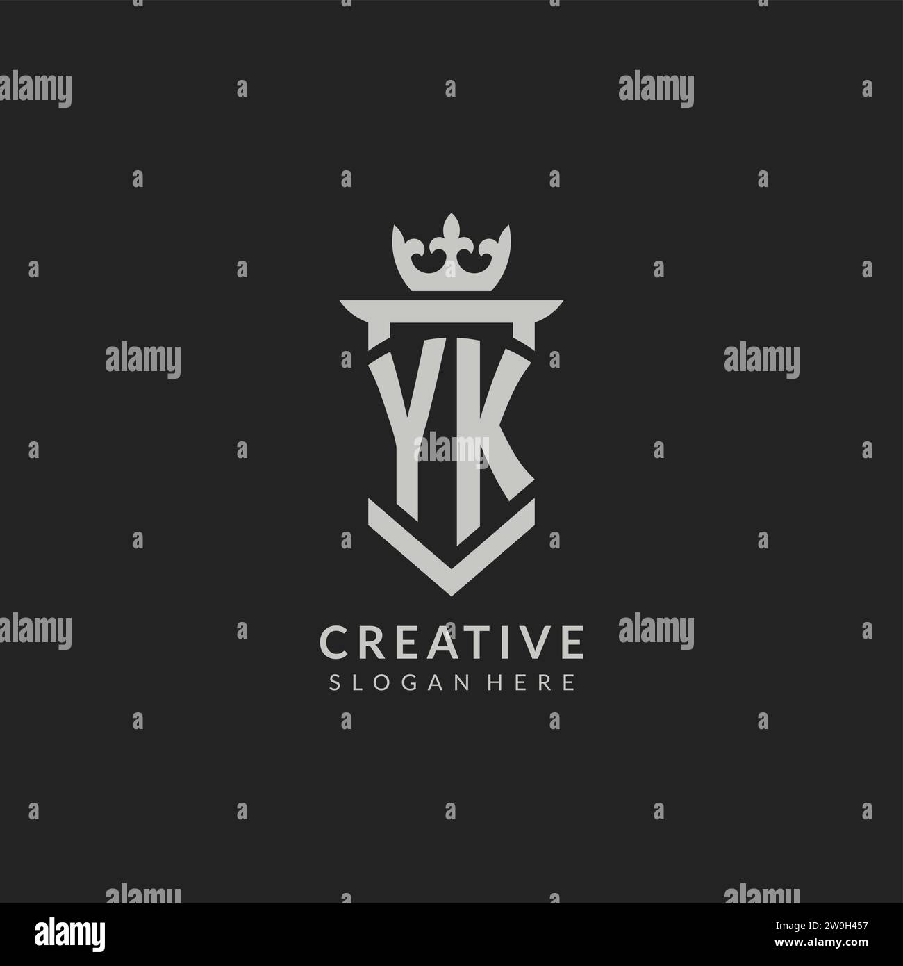 Initial YK shield and crown logo style vector graphic Stock Vector Image & Art - Alamy