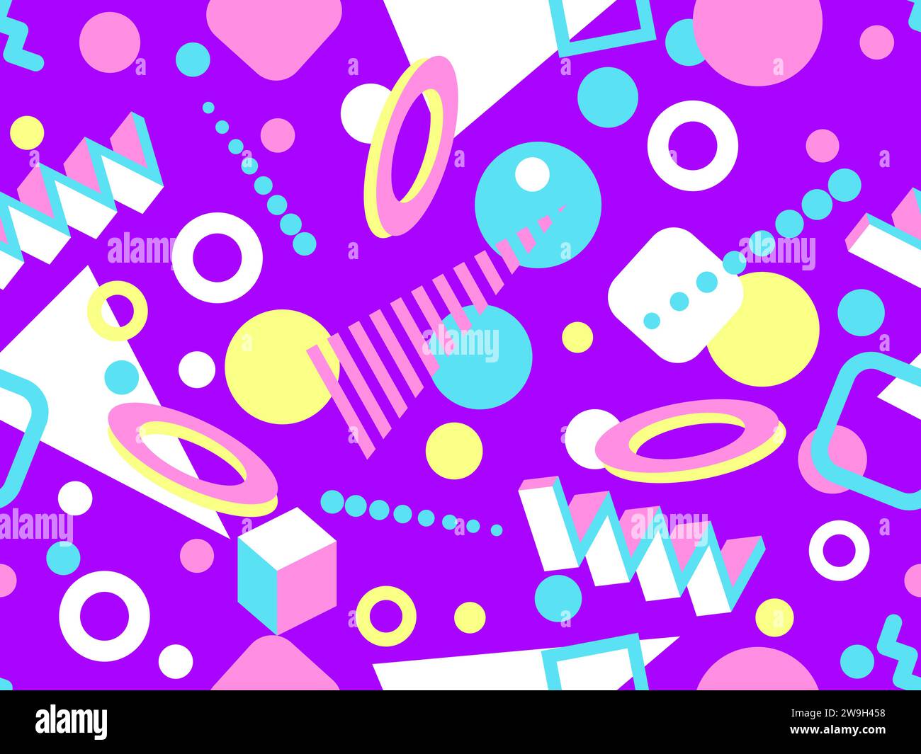 3d geometric seamless pattern in style of the 80s. 3d isometric ...