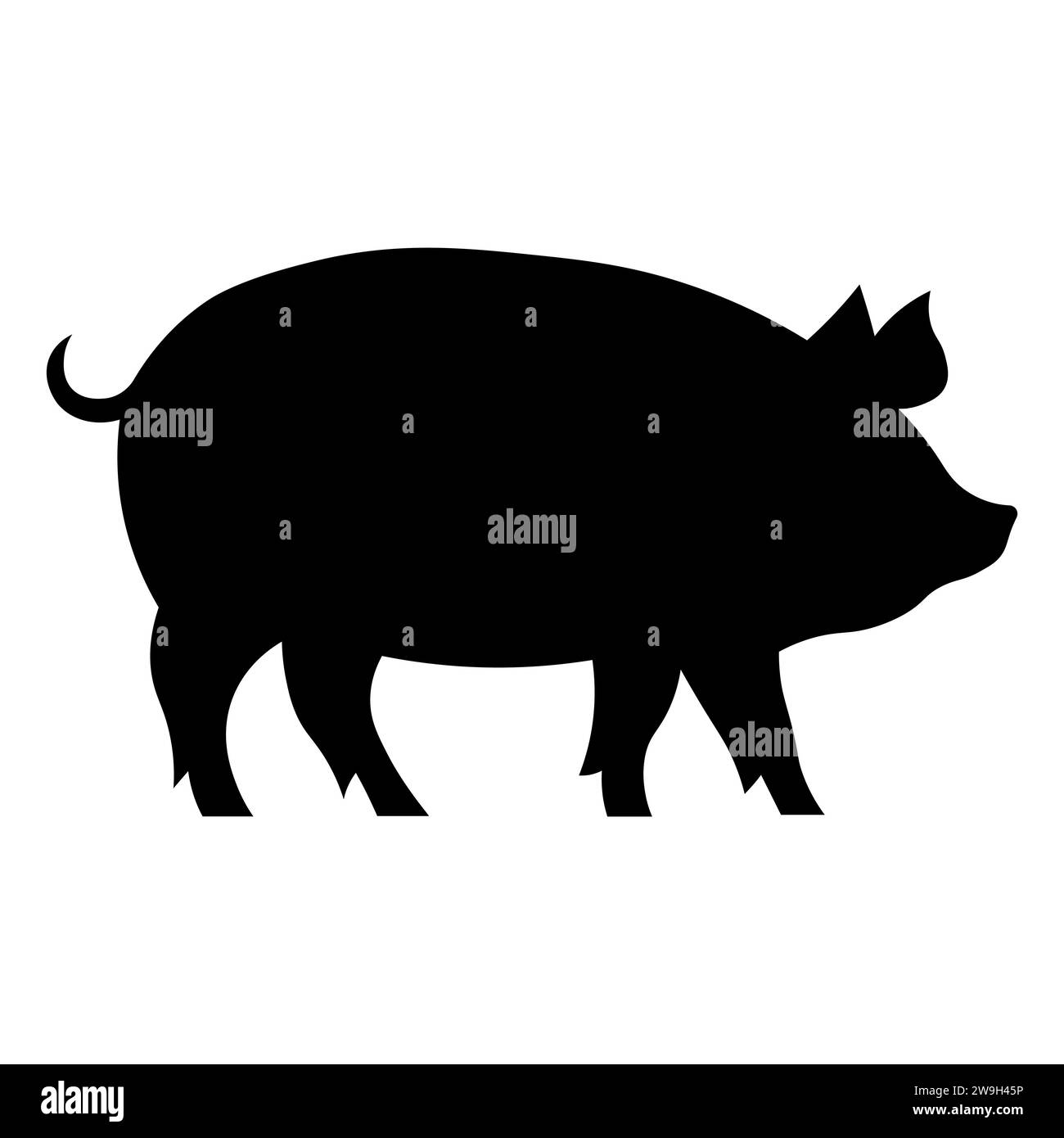 Pig black vector icon on white background Stock Vector Image & Art - Alamy