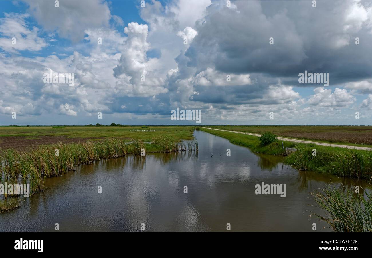 Rain Clouds forming above the Freshwater Lakes and Marshes of the San ...