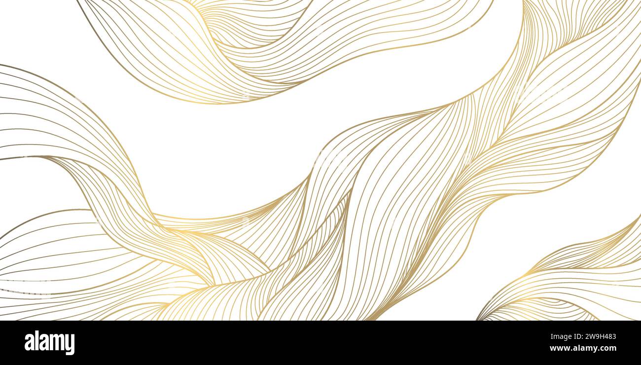 Vector gold wave pattern, abstract luxury background. Elegant design ...