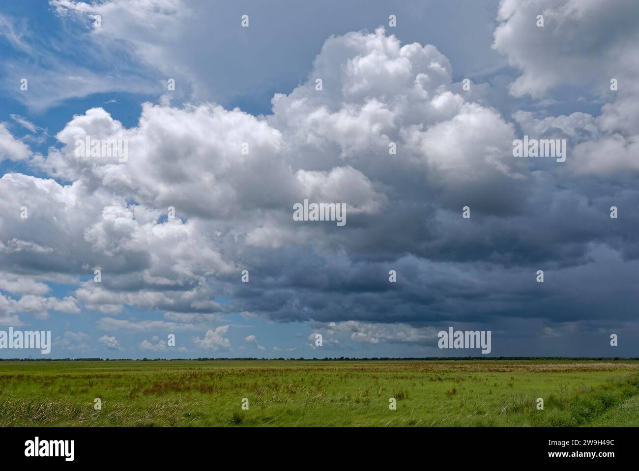 A weather Front of Dark storm Clouds passing over the Coastal San ...