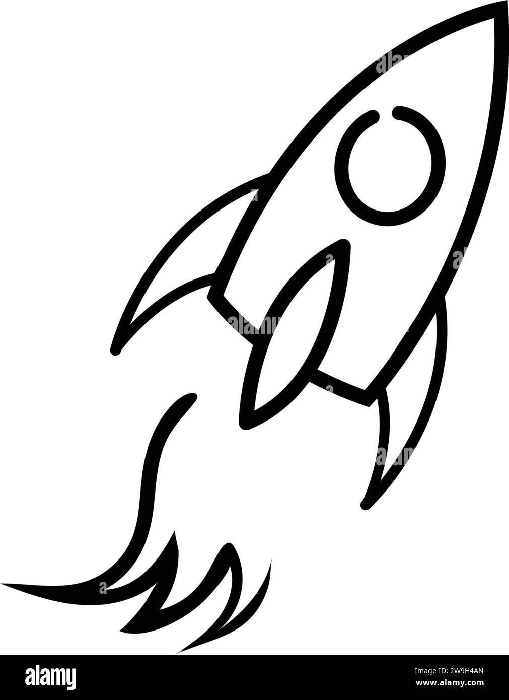 Flying space rocket Black and White Stock Photos & Images - Alamy