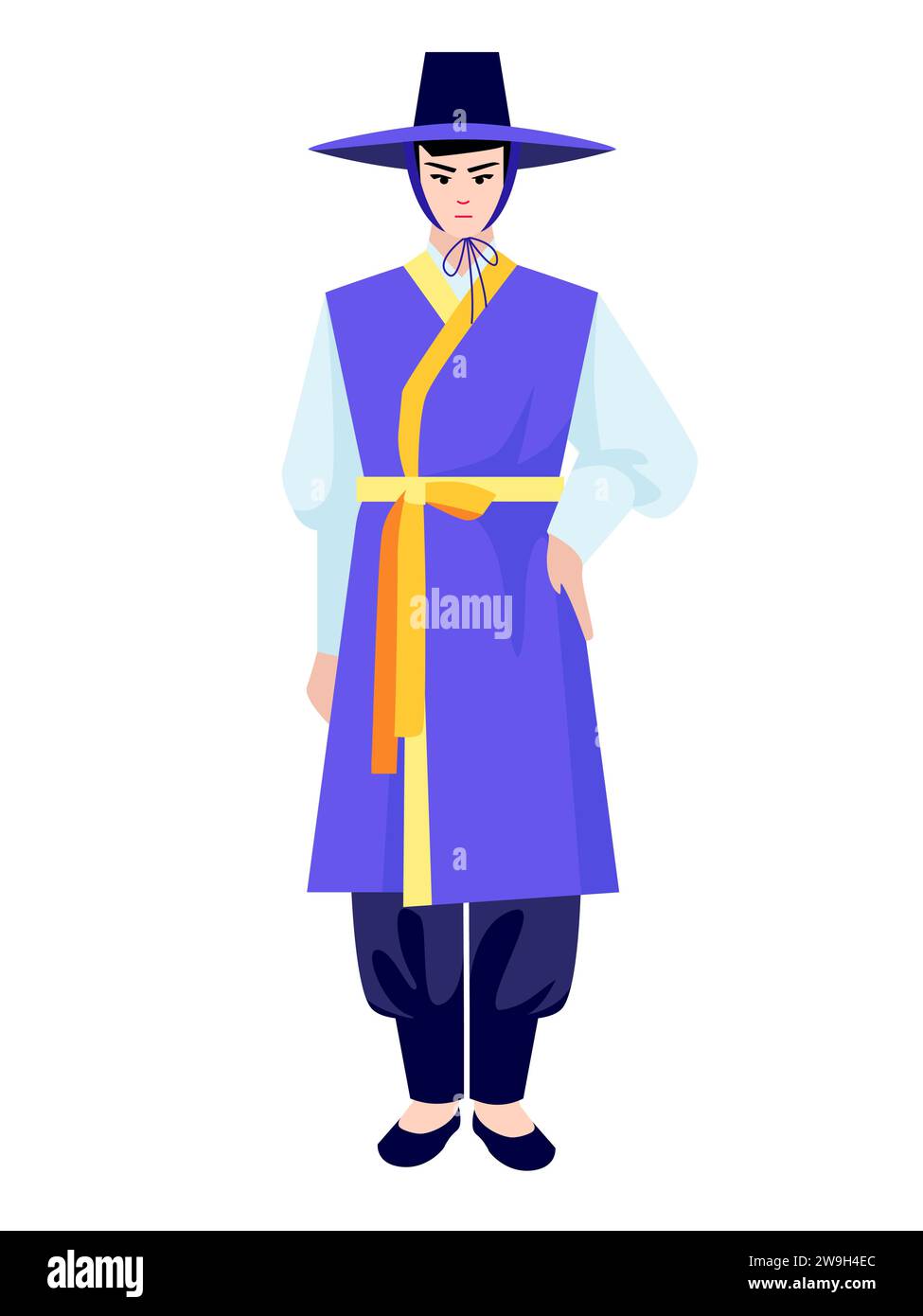 Male Hanbok - modern flat design style single isolated image. Neat ...