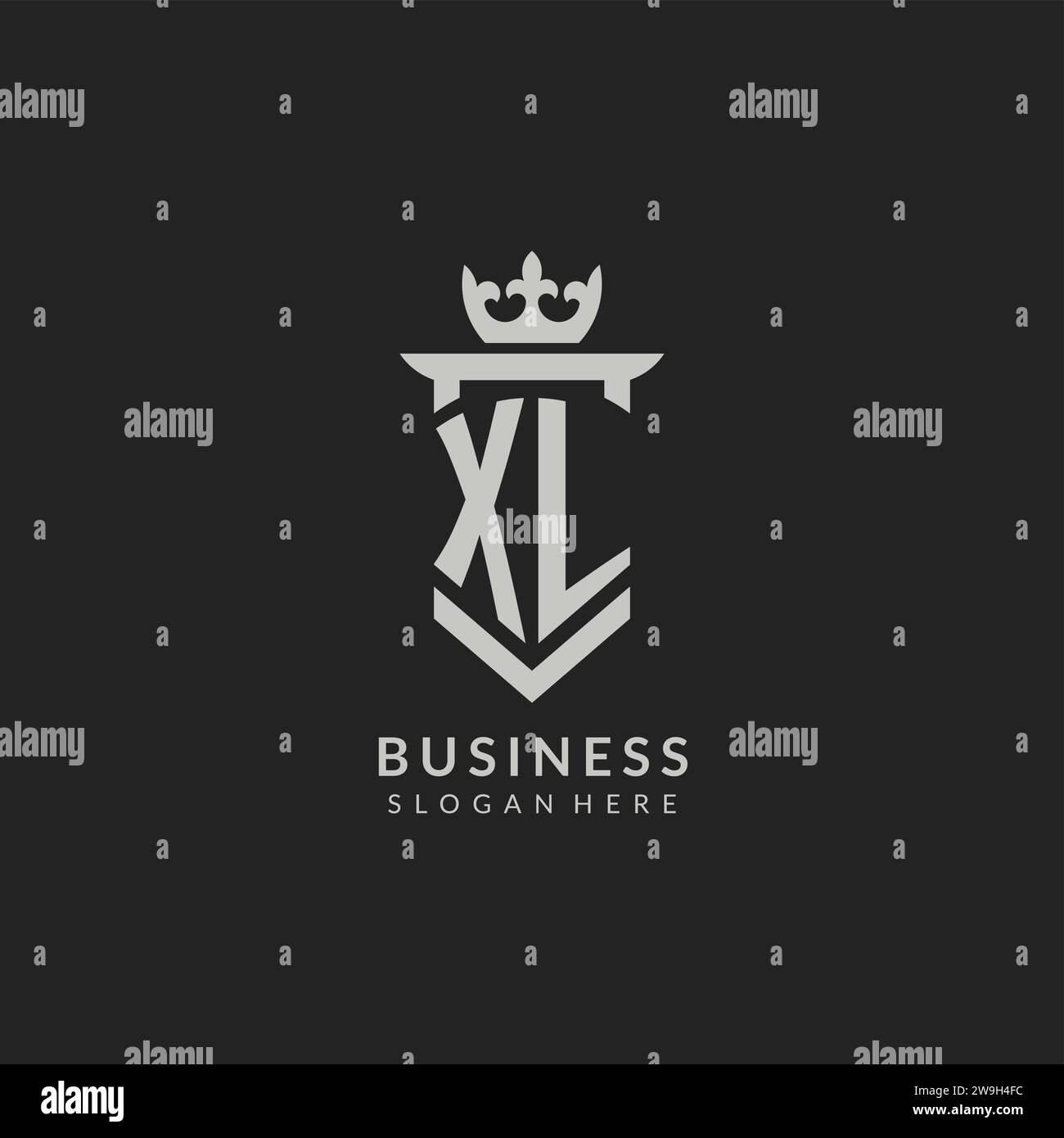 Initial XL shield and crown logo style vector graphic Stock Vector ...
