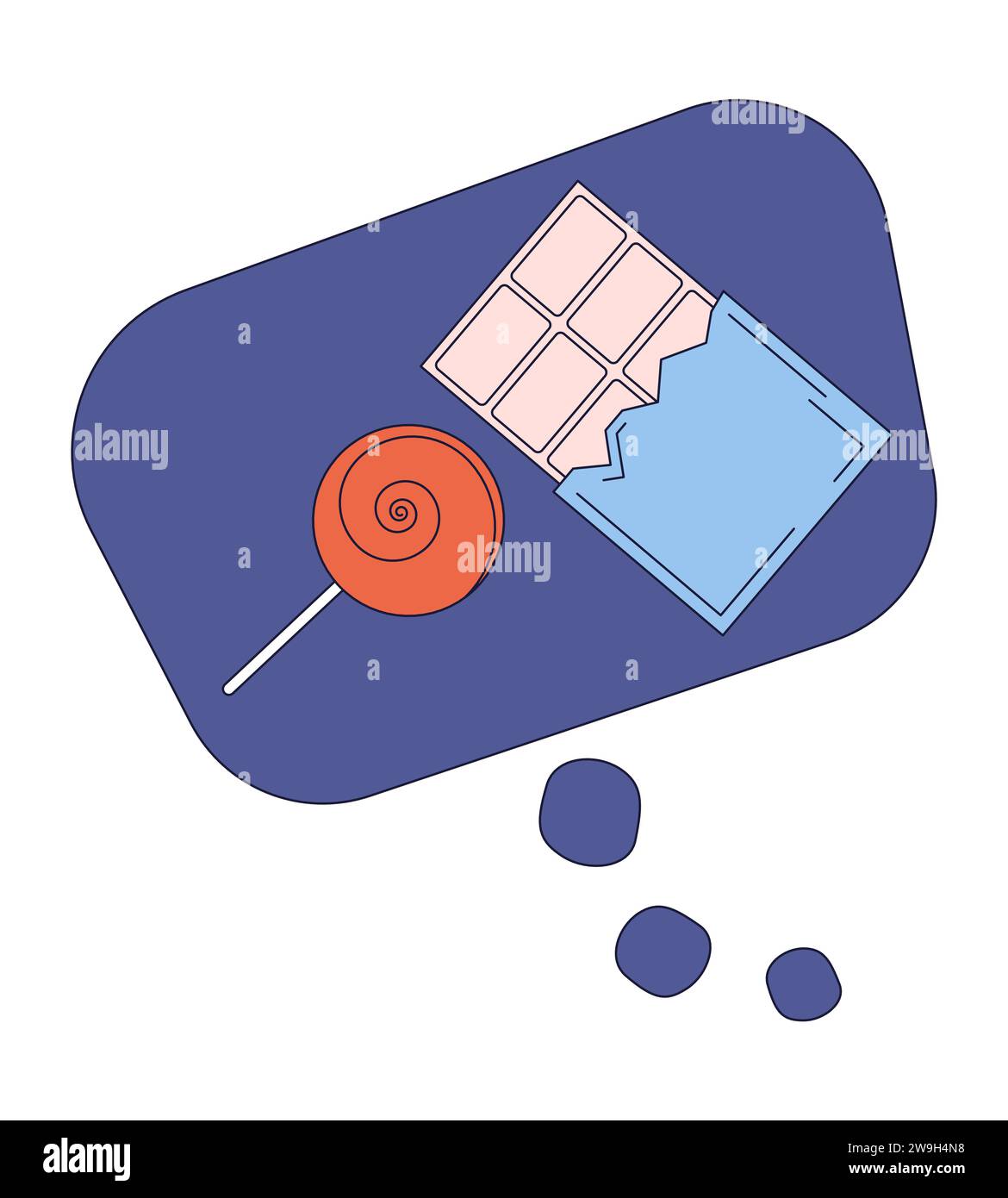 Craving sweets thought bubble 2D linear cartoon object Stock Vector ...