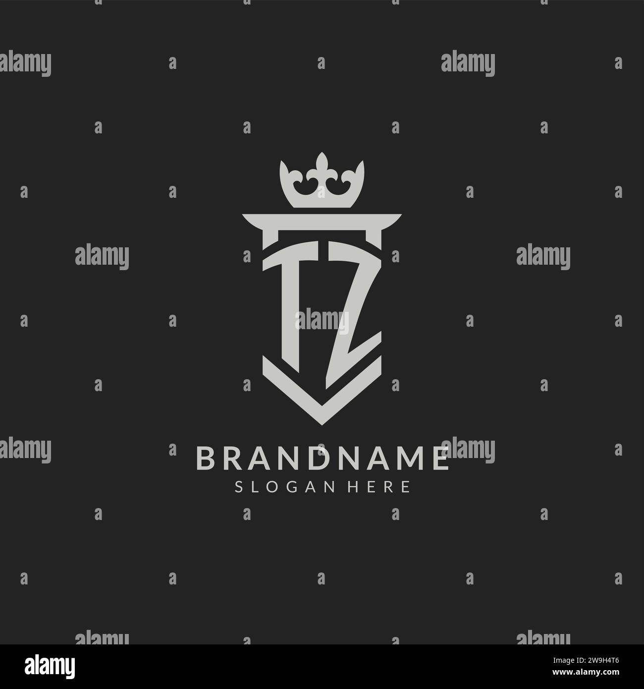 Initial TZ shield and crown logo style vector graphic Stock Vector Image & Art - Alamy