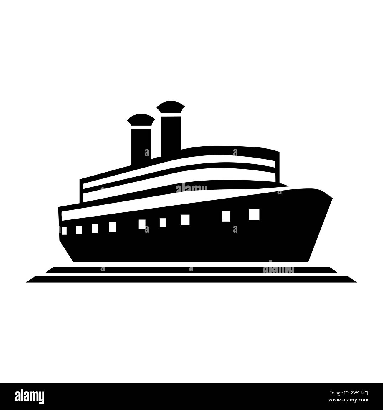 Big white passenger ship Stock Vector Images - Alamy