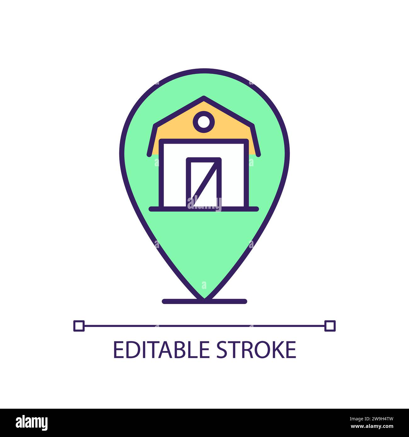 2D editable simple thin line relevant cluster icon Stock Vector Image ...