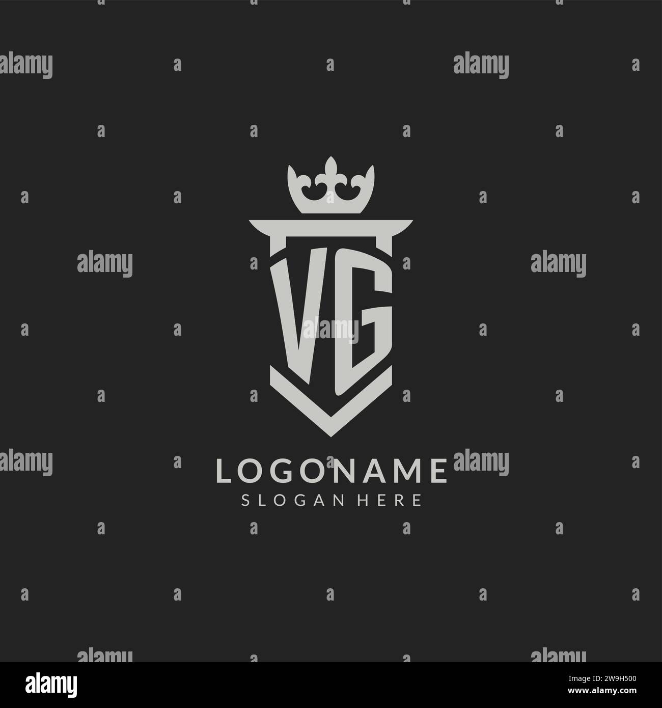 Initial VG shield and crown logo style vector graphic Stock Vector ...