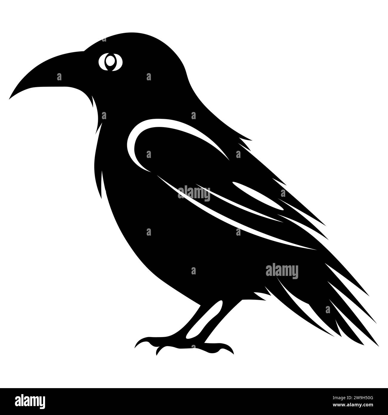 Raven black vector icon on white background Stock Vector Image & Art ...