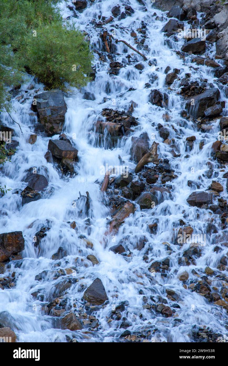 The lower cascades below Bridal Veil Falls in Provo Canyon near Provo ...