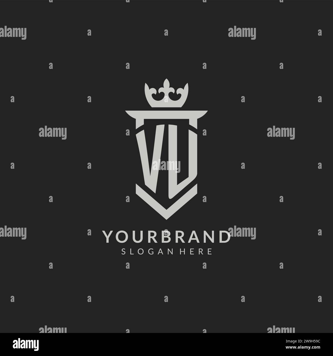 Initial VU shield and crown logo style vector graphic Stock Vector ...