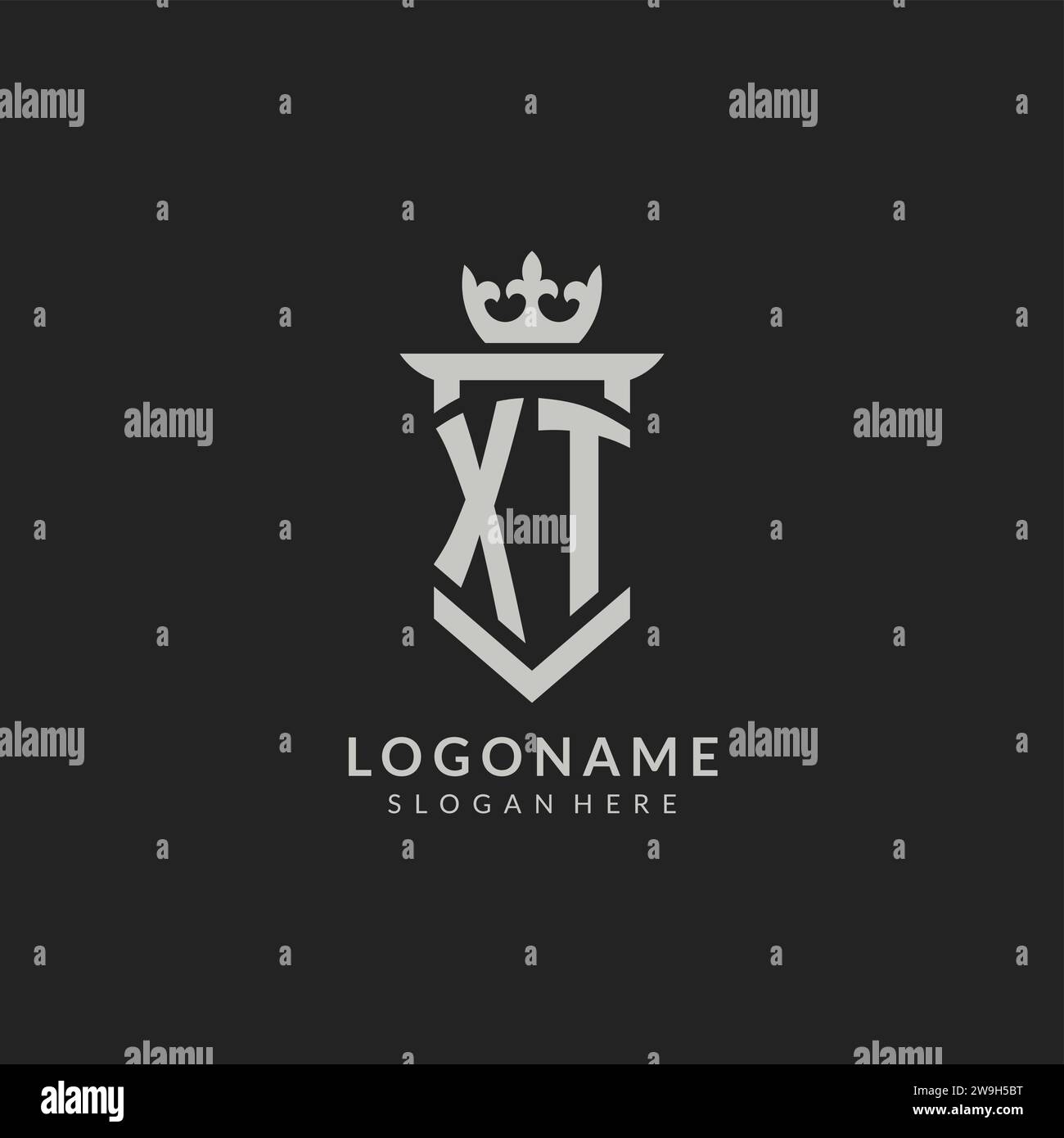 Initial XT shield and crown logo style vector graphic Stock Vector Image & Art - Alamy