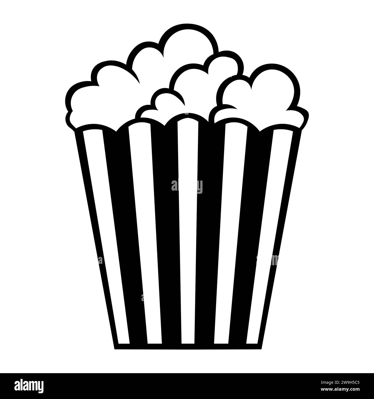 Popcorn black vector icon on white background Stock Vector Image & Art ...