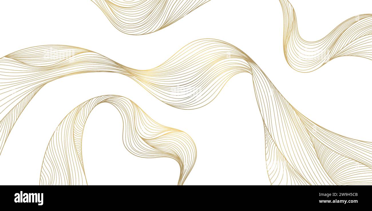 Vector gold wave pattern, abstract luxury background. Elegant design ...