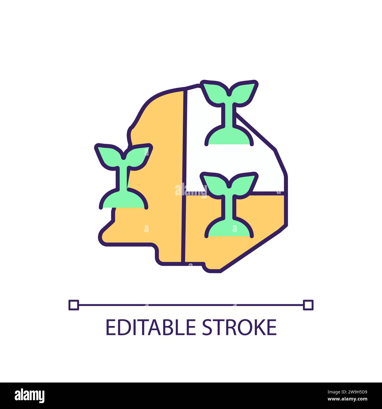 2D editable thin line geographic concentration icon Stock Vector Image ...