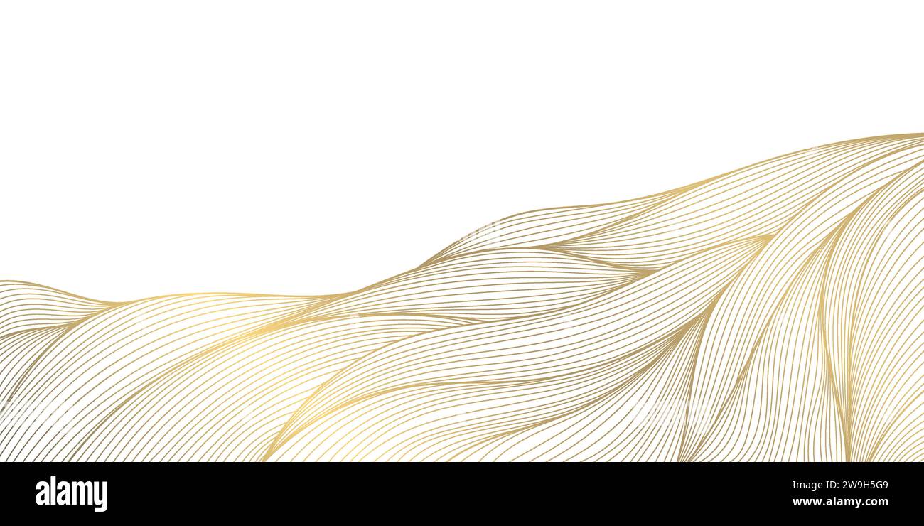 Vector gold wave pattern, abstract luxury background. Elegant design ...