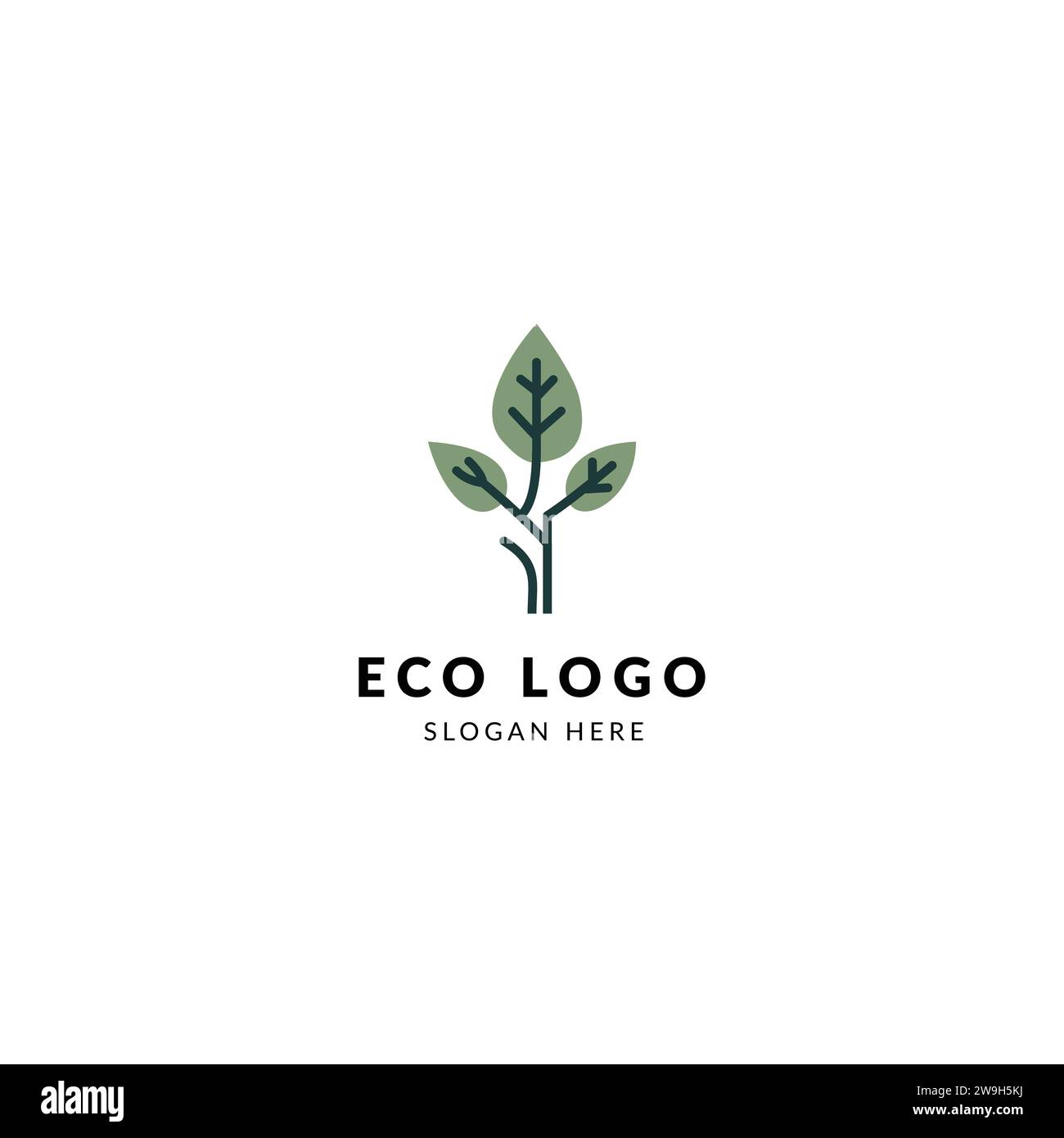 Eco leaf logo in white background Stock Vector Image & Art - Alamy