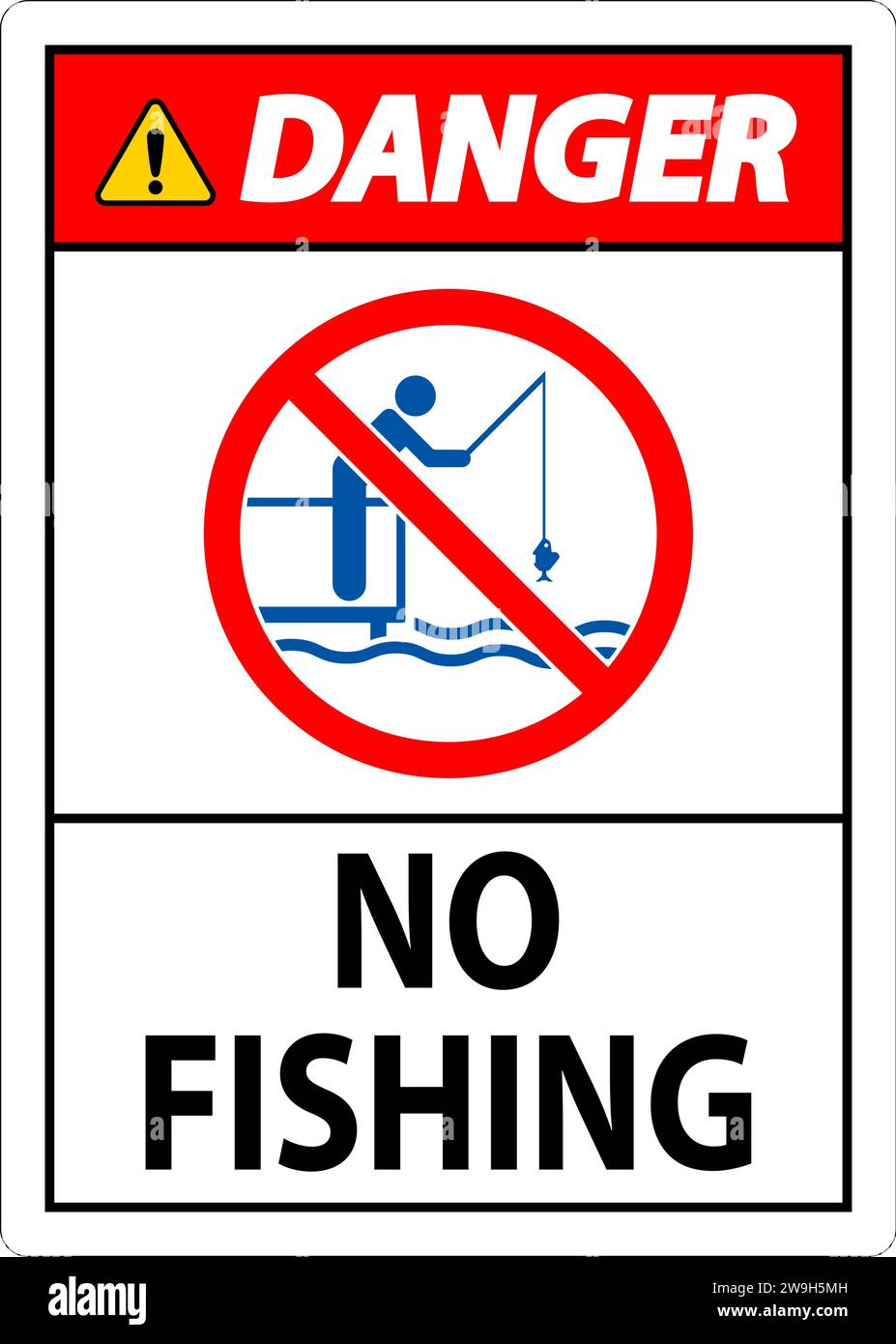 Water Safety Sign Danger, No Fishing Stock Vector Image & Art - Alamy