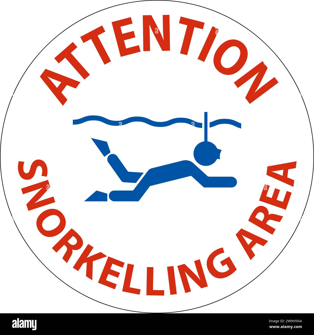 Water Safety Sign Attention - Snorkeling Area Stock Vector Image & Art ...