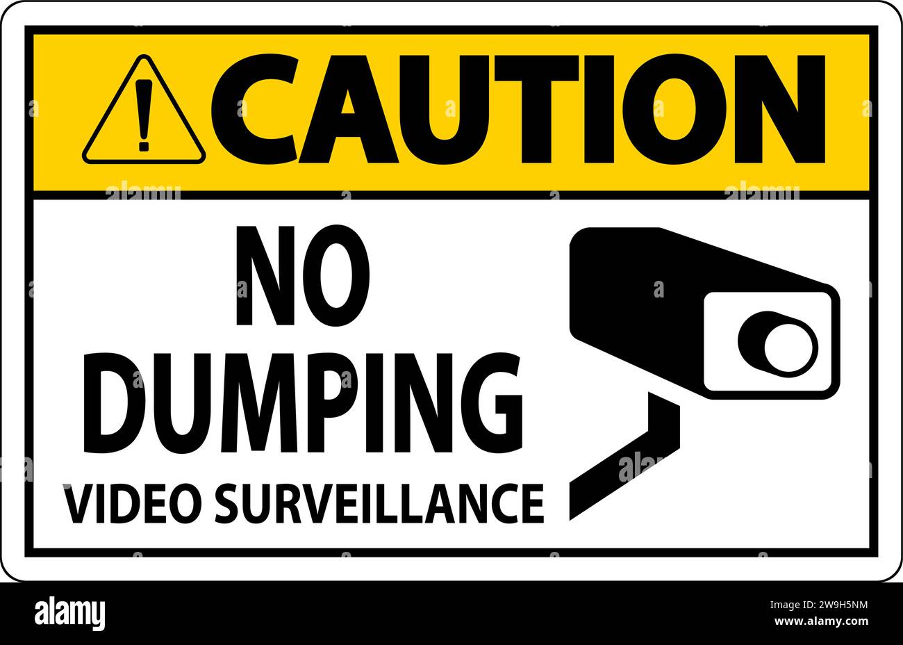 Caution Sign Video Surveillance, No Dumping Stock Vector Image & Art ...