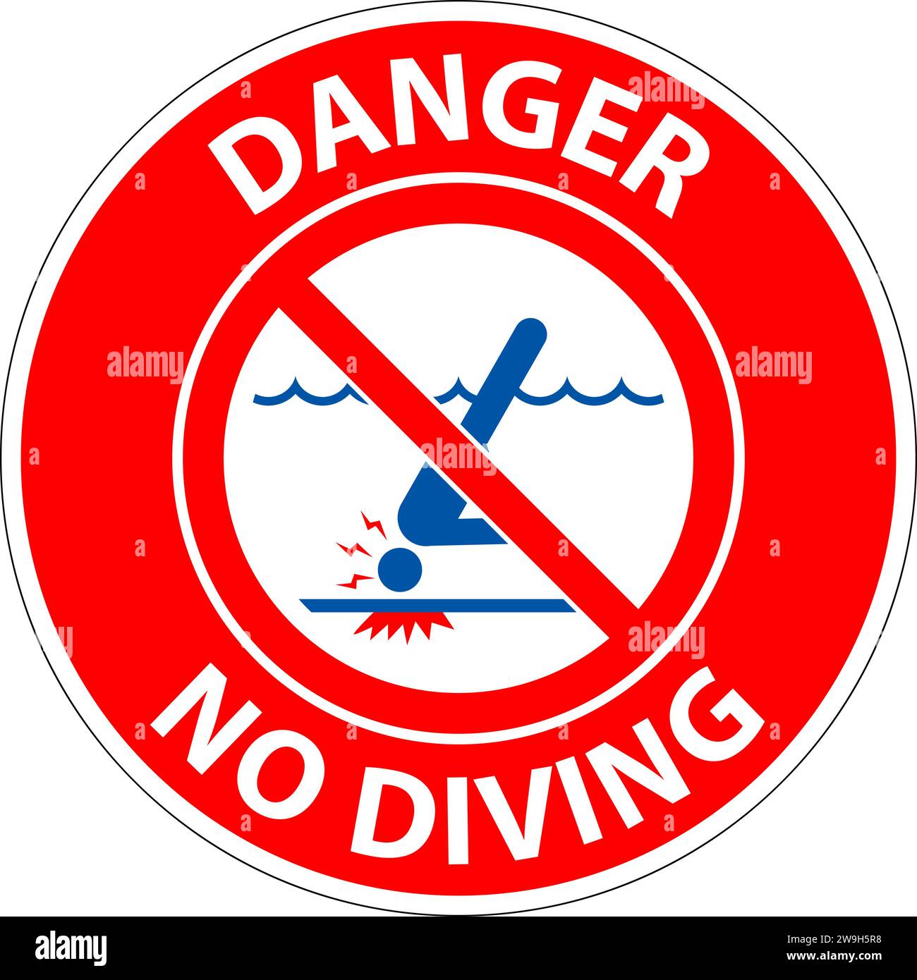 Public warning sign deep water Stock Vector Images - Alamy