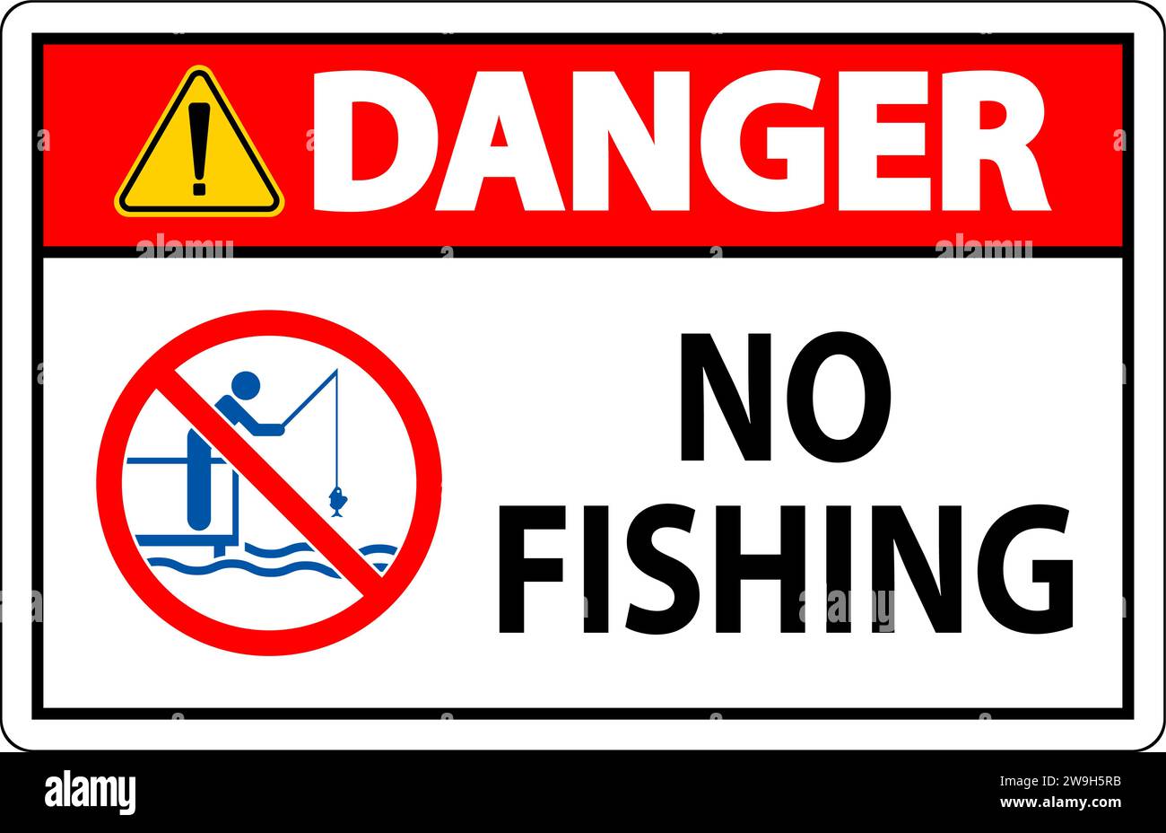 Water Safety Sign Danger, No Fishing Stock Vector Image & Art - Alamy