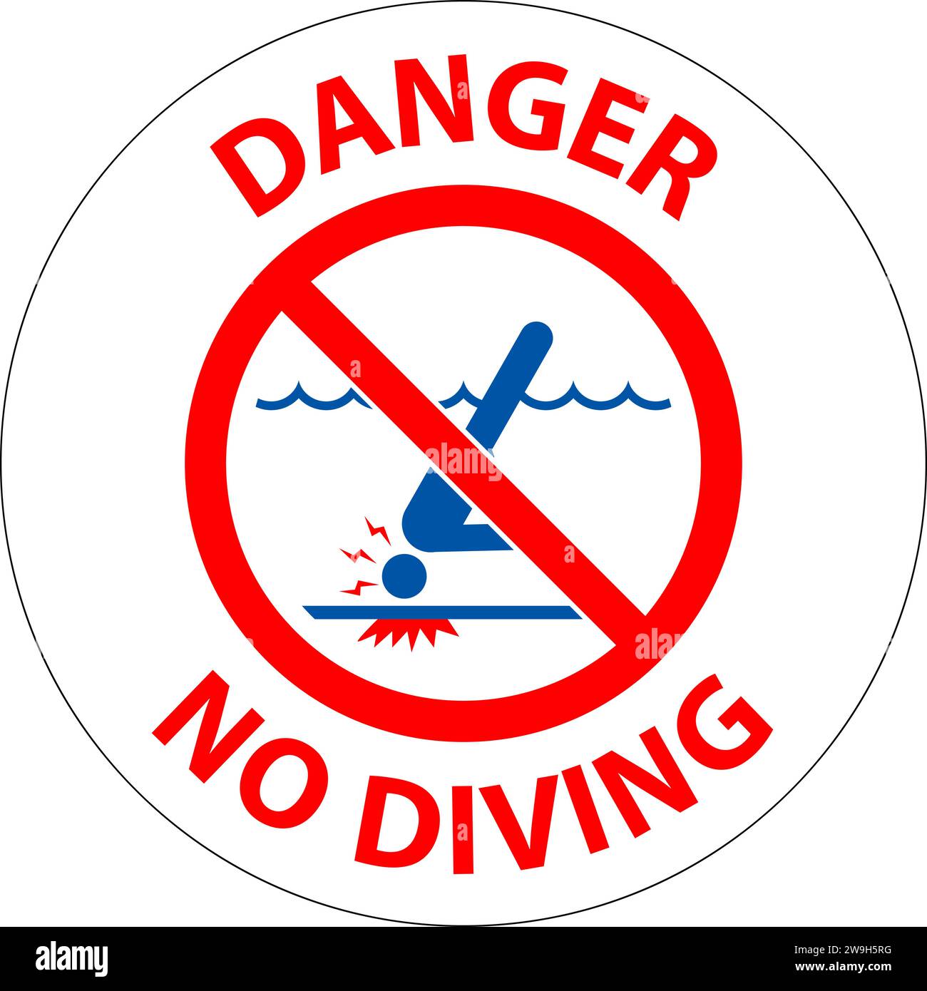 Pool Safety Sign Danger, No Diving Stock Vector Image & Art - Alamy