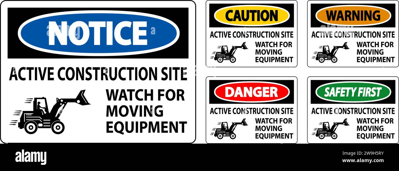 Construction Area Sign Danger - Active Construction Site, Watch For ...