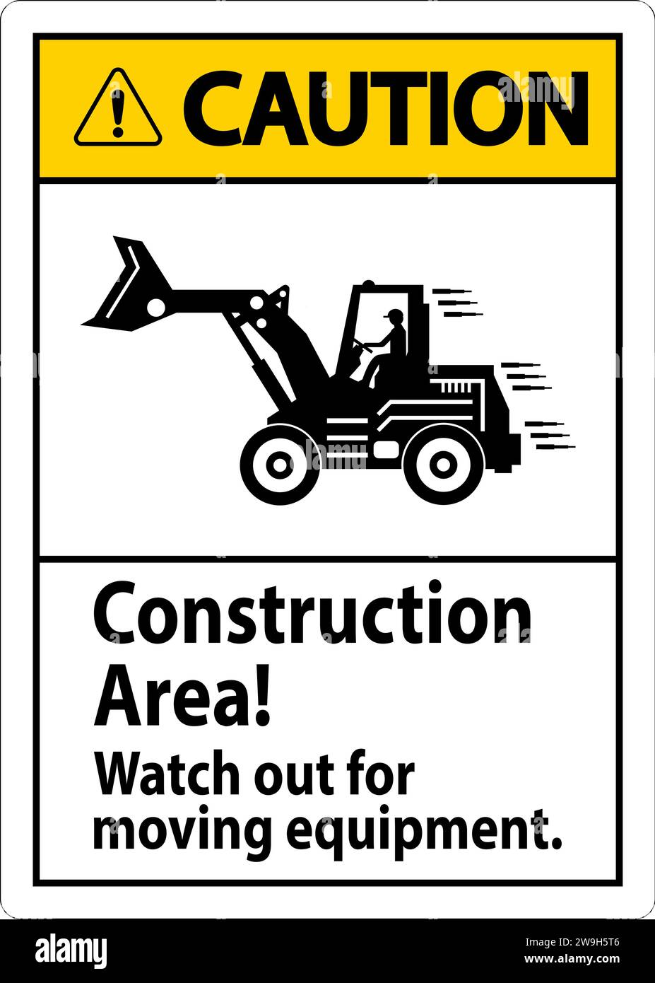 Caution Sign Construction Area Watch Out For Moving Equipment Stock ...