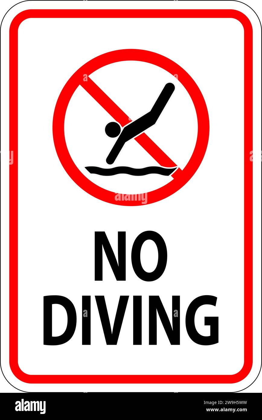 No Diving Sign, No Diving Stock Vector Image & Art - Alamy