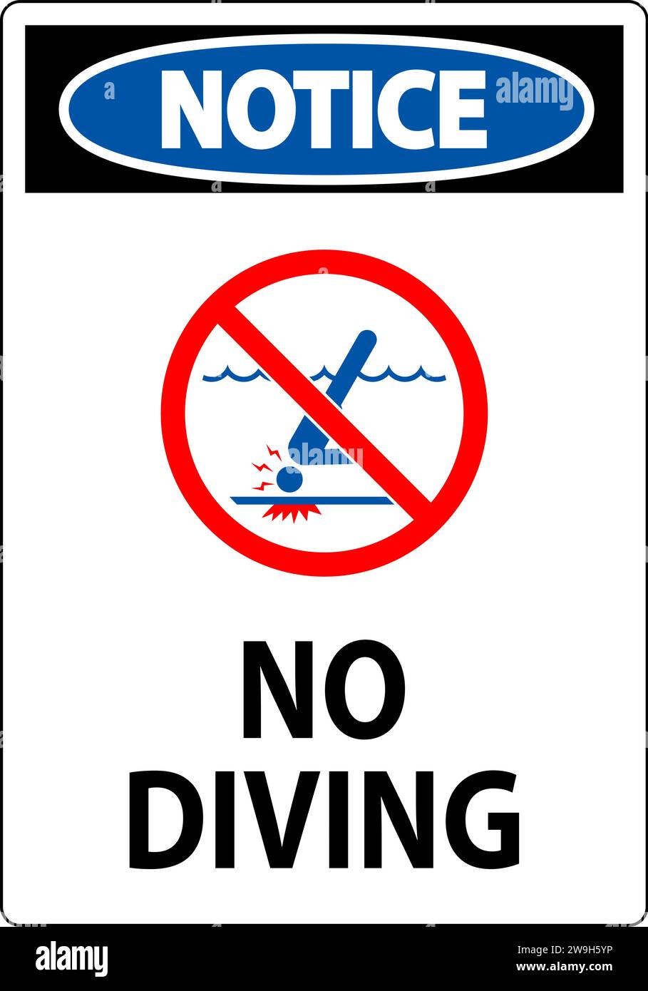Pool Safety Sign Notice, No Diving Stock Vector Image & Art - Alamy