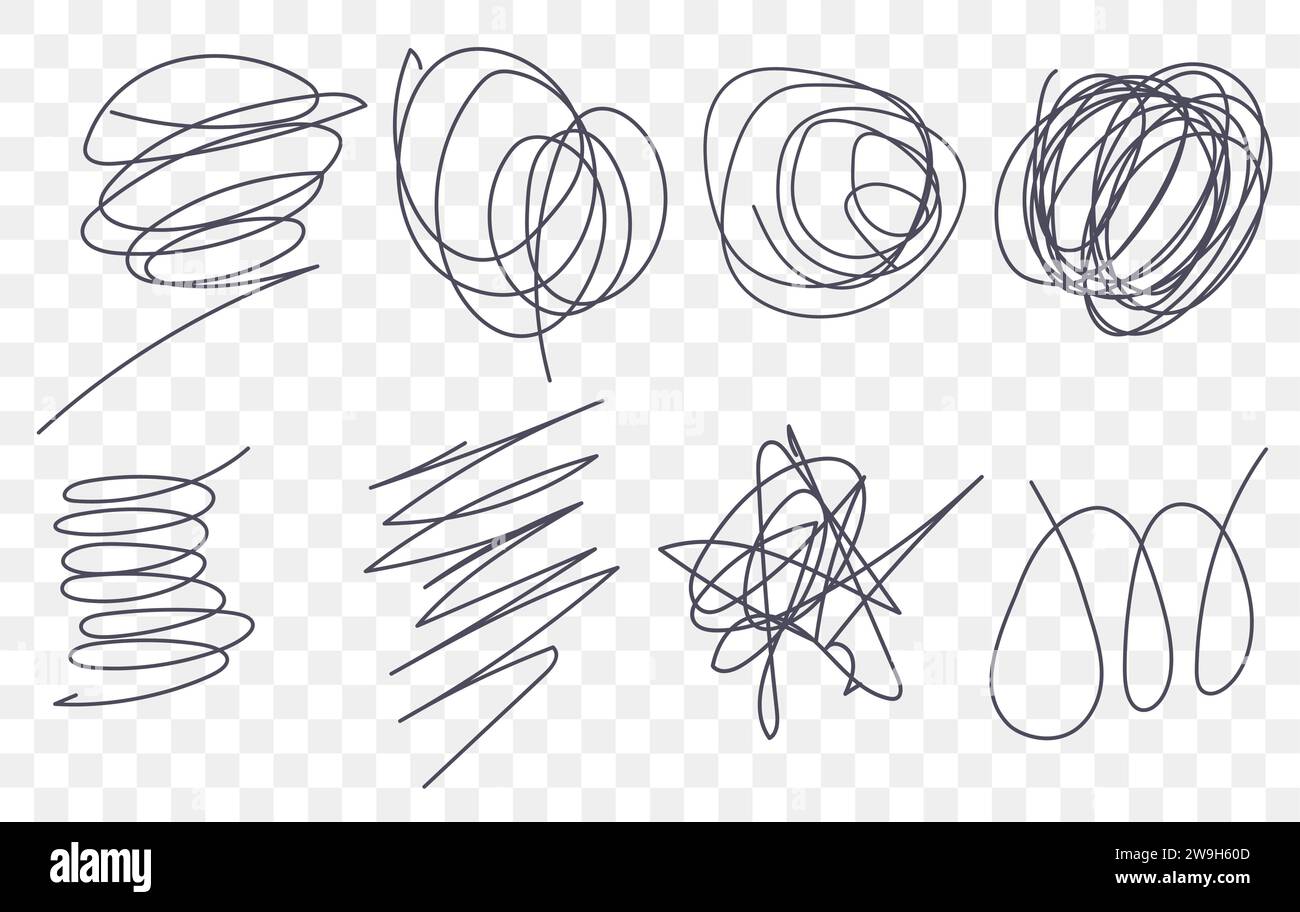 Marker drawn scribble vector set. Childish drawing. Hand draws ...