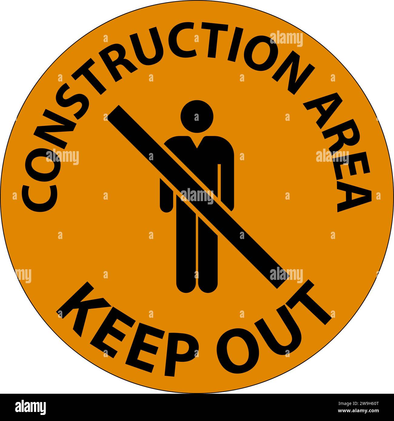 Warning Sign Construction Area - Keep Out Stock Vector Image & Art - Alamy